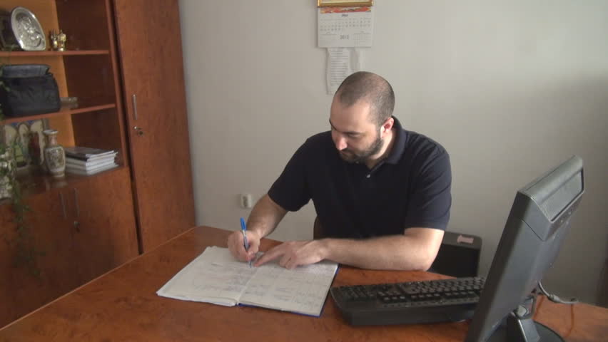 young white man work office background Stock Footage Video (100% ...