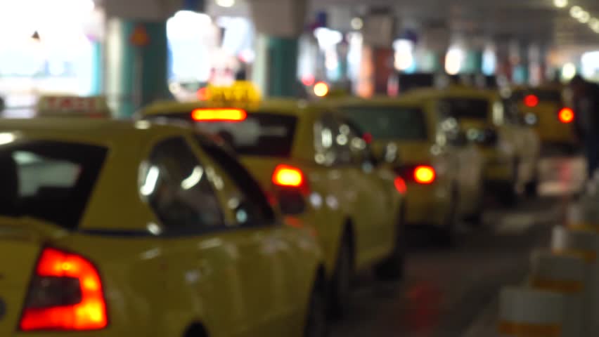 Taxi Cabs Line the Busy Stock Footage Video (100% Royalty-free ...