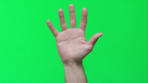 Female Hand Open Gesture On Green Stock Footage Video (100% Royalty ...