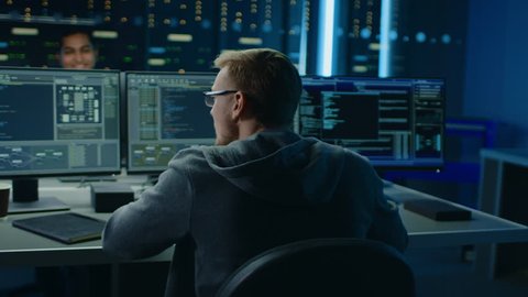 Portrait Smart Handsome Software Developer Wearing Stock Footage Video ...