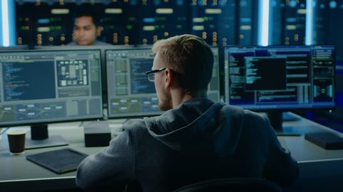 Professional Programer Working Data Center On Stock Footage Video (100% Royalty-free) 1024519628 ...