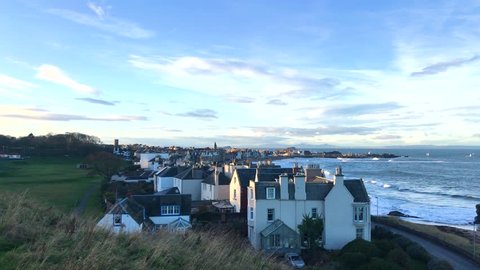 Aerial View Medieval Houses On Beach Stock Footage Video (100% Royalty ...