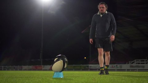 Cinematic Rugby Penalty Kick Slow Motion Stock Footage Video (100% ...