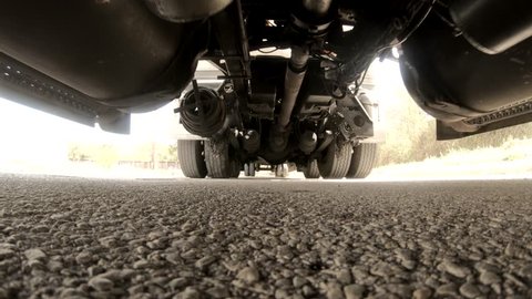 Low Angle View Underneath Semi Truck Stock Footage Video (100% Royalty ...
