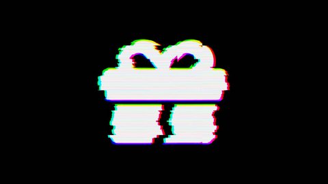 Glitch Effect Arises Gift Symbol Tv Stock Footage Video (100% Royalty ...