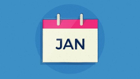 Calendar Months Flipping Animation Loop Ready Stock Footage Video (100% ...