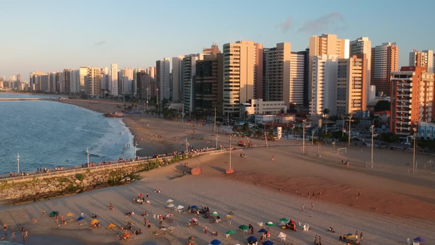 aerial view fortaleza city people on Stock Footage Video (100% Royalty ...