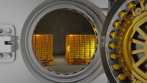 3d Animated Vault Door Opening Coins Stock Footage Video (100% Royalty ...