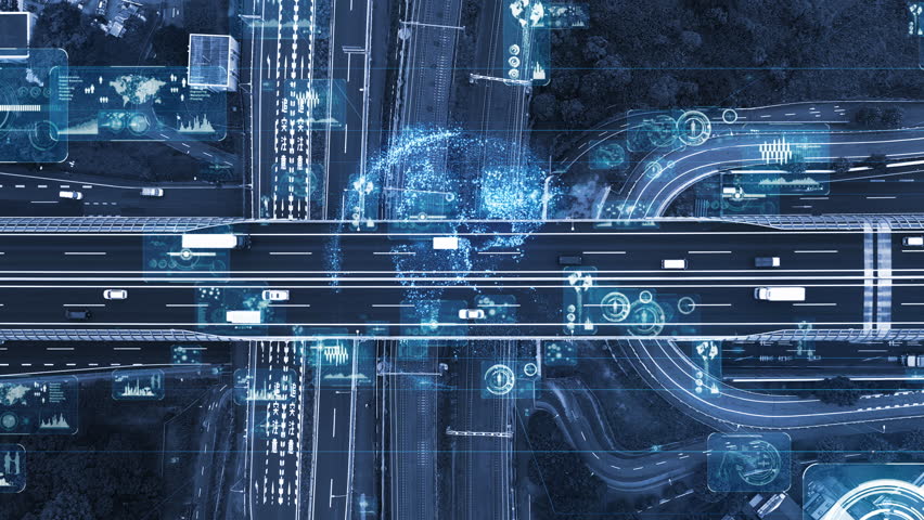 traffic system communication network concept gui : vidéo de stock (100 ...