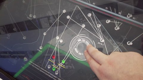 Hand Man Control Airviation Nevigate Screen Stock Photo 1240038181 ...