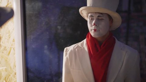 Actor Disappointed Himself Sad Clown Actor Stock Footage Video (100% ...