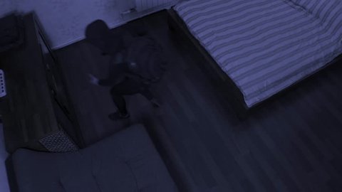 Girl Robber Enters House Night Steals Stock Footage Video (100% Royalty ...