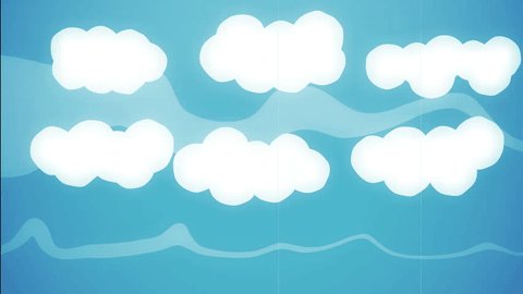 Clouds Animation Old Film Cartoon Style Stock Footage Video (100% ...