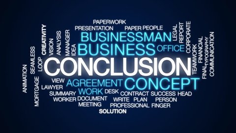 Conclusion Animated Word Cloud Kinetic Typography Stock Footage Video ...
