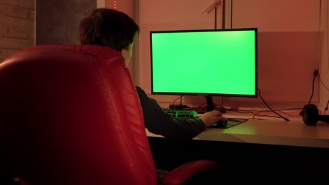 Green Screen Man Watching Tv On Stock Footage Video (100% Royalty-free ...