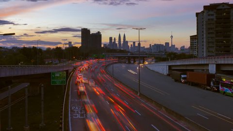 Time Lapse View Busy Expressway Light Stock Footage Video (100% Royalty ...