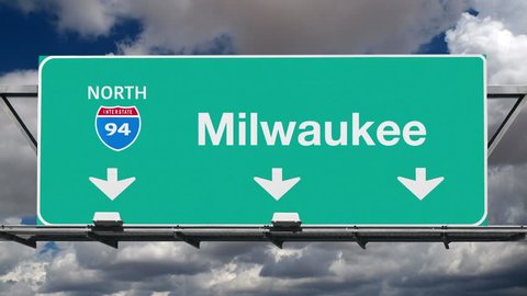 Milwaukee Wisconsin Interstate Route 94 Overhead Stock Footage Video ...