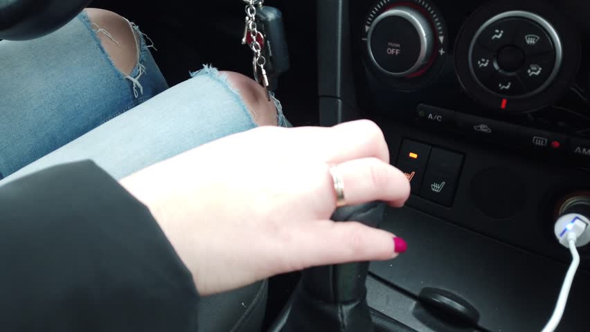 girl shifting gearbox woman driver concept Stock Footage Video (100% ...