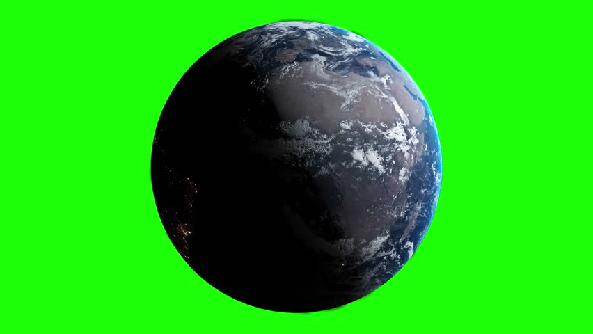 isolated realistic world earth on green Stock Footage Video (100% ...