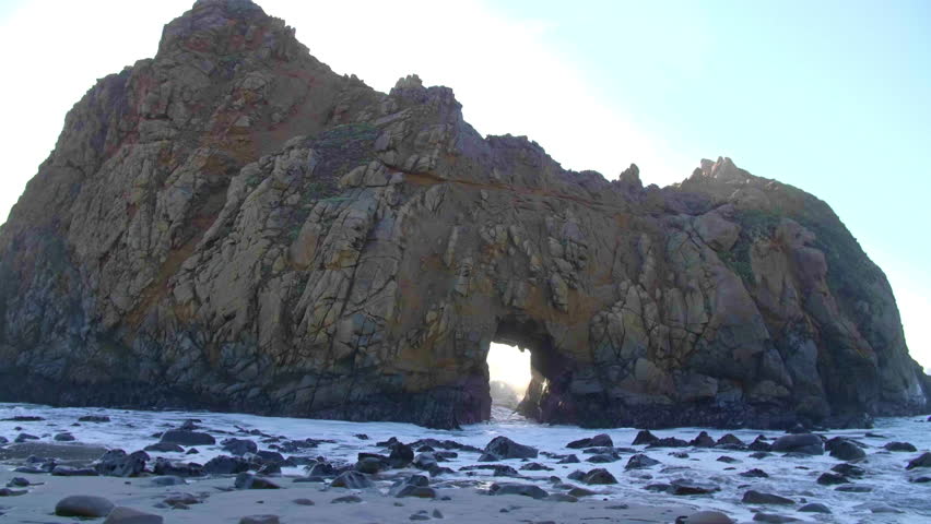 Keyhole Rock Big Sur Sunset Stock Footage Video (100% Royalty-free ...