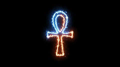 Fire Ice Egyptian Cross Ankh On Stock Footage Video (100% Royalty-free ...