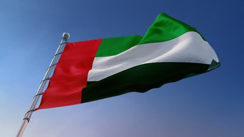 waving united arab emirates flag on Stock Footage Video (100% Royalty ...