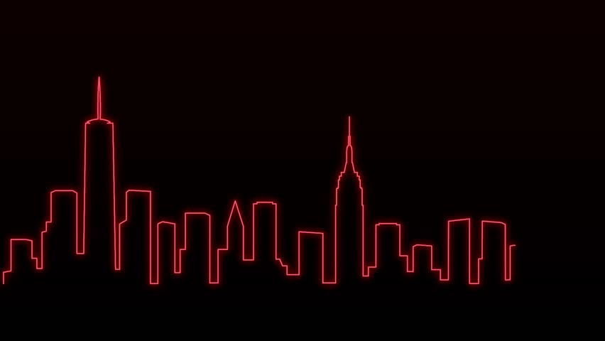 New York Light Lines Skyline Stock Footage Video (100% Royalty-free ...