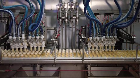 Ice Cream Automatic Production Line Stock Footage Video (100% Royalty ...