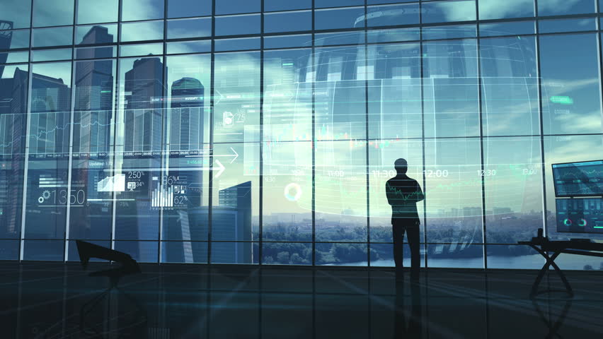 Stock Analyst and Infographics Illustrating Stock Footage Video (100% ...