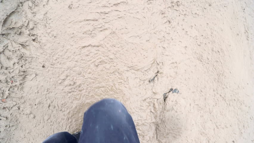 swamp construction site men's feet rubber Stock Footage Video (100% ...