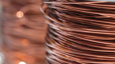 Close Bare Bright Copper Wire On Stock Footage Video (100% Royalty-free ...
