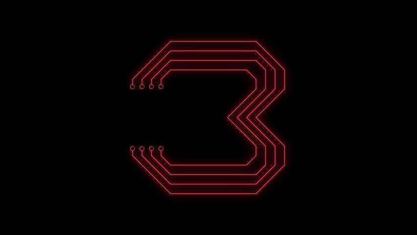 Animated Red Neon Glowing Number Stock Footage Video (100% Royalty-free ...
