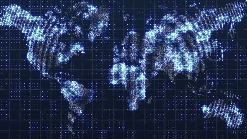 Global Technology World Map, Globe Stock Footage Video (100% Royalty ...