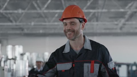 Close Back View Angry Factory Manager Stock Footage Video (100% Royalty ...