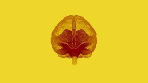 Brain Binding Cells Yellow Background Loop Stock Footage Video (100% ...