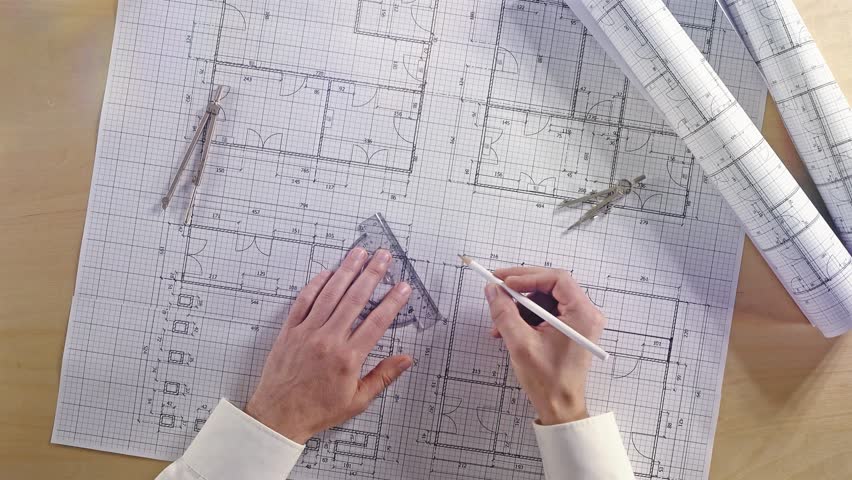 Architect Taking Measurements On Architectural Stock Footage Video (100 ...