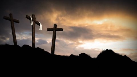 Three Crosses Blue Dusk 4k Features Stock Footage Video (100% Royalty ...