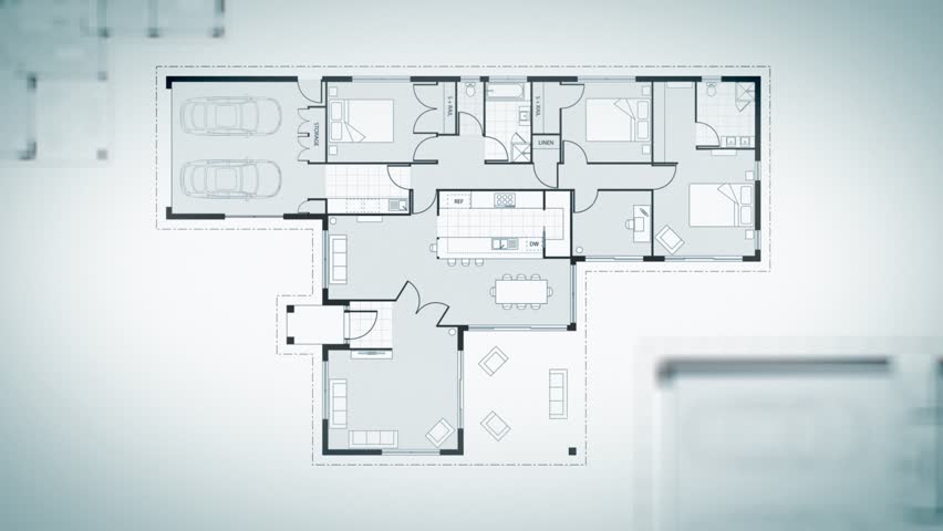 Loopable House Plans Animation. the Stock Footage Video (100% Royalty ...