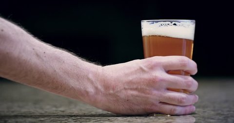 Close Hand Grabbing Pint Beer Pulling Stock Footage Video (100% Royalty ...