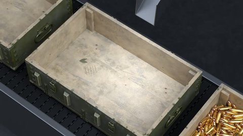Seamless Animation Opened Wooden Military Boxes Stock Footage Video ...