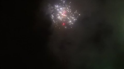 Large Firework Show Various Types Aerial Stock Footage Video (100% ...