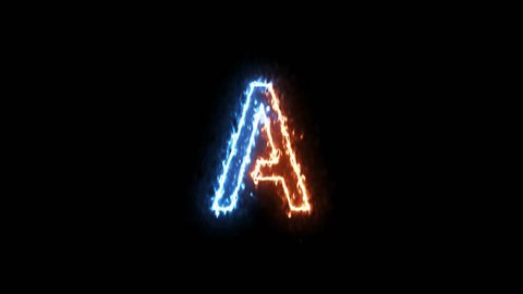 Letter Outline Fire Ice Glowing On Stock Footage Video (100% Royalty ...
