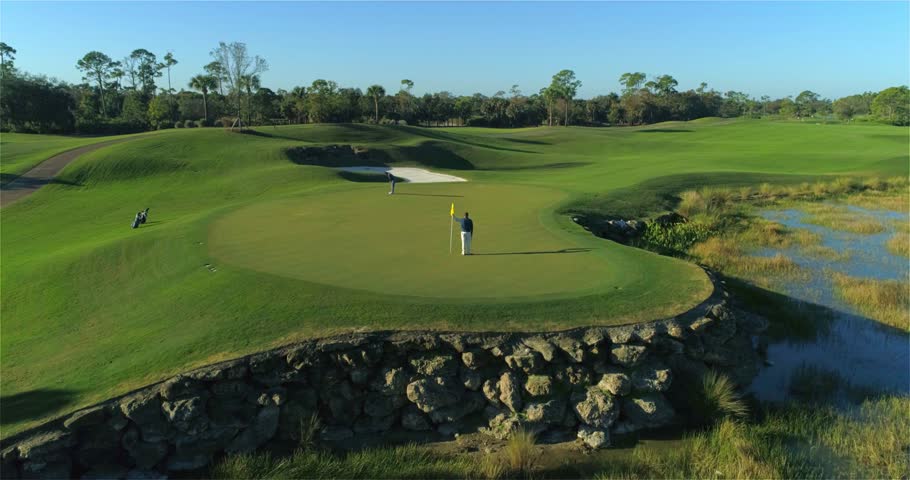 Drone Shot, Golfers Playing On Stock Footage Video (100% Royalty-free ...