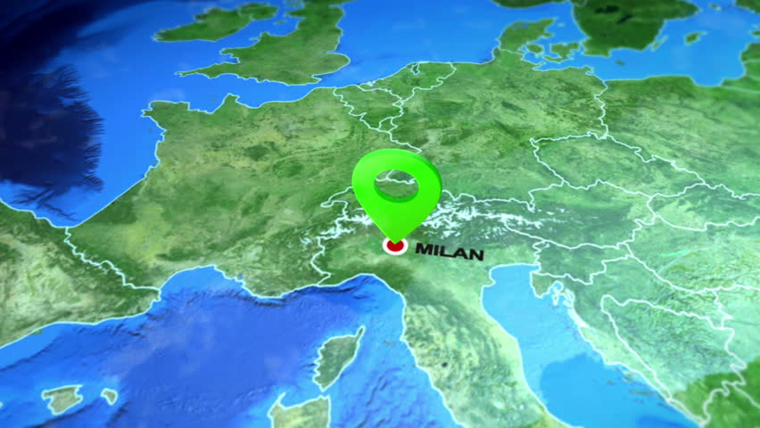 milan milano italy on europe map Stock Footage Video (100% Royalty-free ...