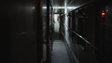 Scary Empty Train Standing Railway Station Stock Footage Video (100% ...