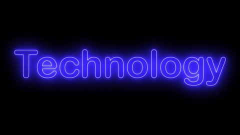 Letters Technology Animationglowing Text On Black Stock Footage Video ...