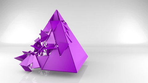 Pyramid Purple Construction Light Space Abstract Stock Footage Video ...