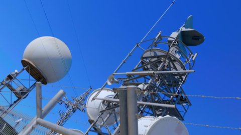 Weather Radar Rotating Radiodetection Antenna On Stock Footage Video ...