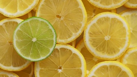 Sliced Lemon Closeup Rotating Sliced Lemon Stock Footage Video (100% ...