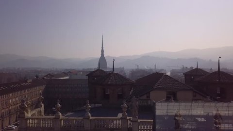 Mole Antonelliana Turin Italian Architecture Drone Stock Footage Video ...